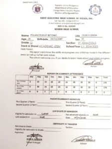 Upload a PDF File Containing Your Grade Records as Described in the Requirements Above. Your ...