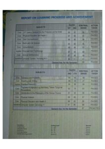 Upload a PDF File Containing Your Grade Records as Described in the Requirements Above. Your ...